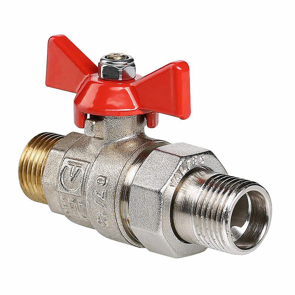 Кран с американкой 1/2"НН VALTEC BASE красная бабочка VT.226. N.04