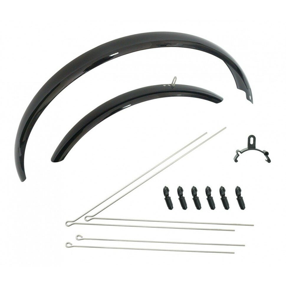 Крылья FE-115F/R полного профиля 27,5", ширина 65мм (1,95"-2,35") со стойками, заднее крыло L:1125мм, переднее крыло L:640мм