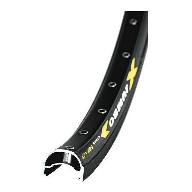 Обод 26” Remerx, “JUMBO”, 559x23, 32 спицы, 710 гр, двойной, черный, пистонированный с 2-х сторон.