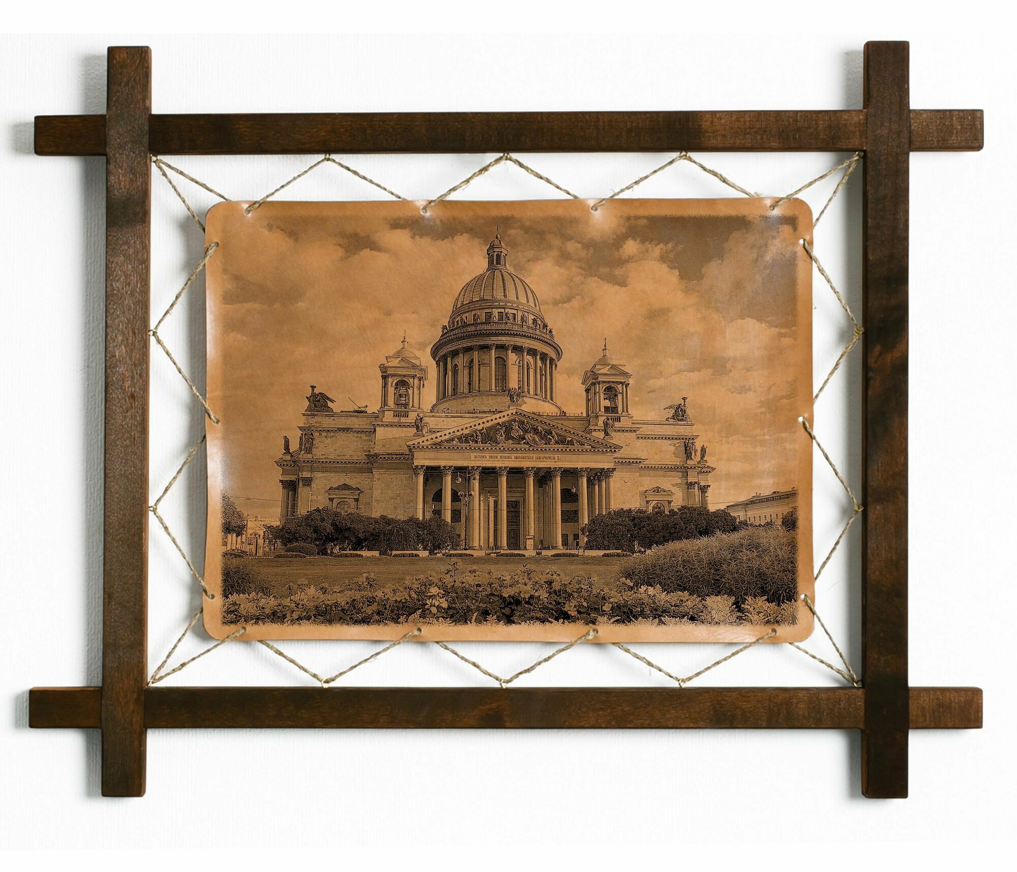 Картина интерьерная из кожи "Исаакиевский собор", BoomGift