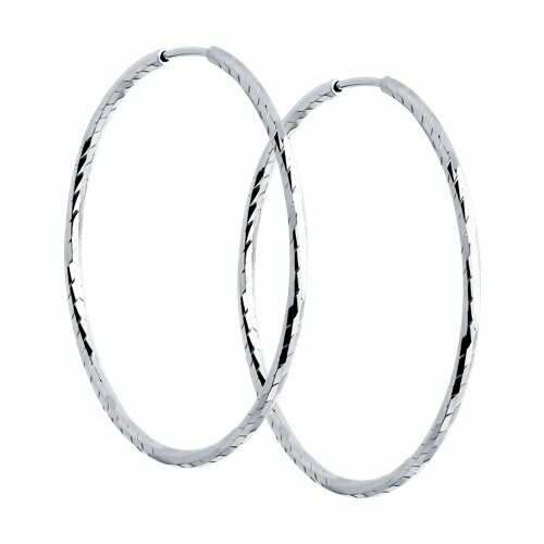 Серьги конго, серебро, 925 проба, родирование