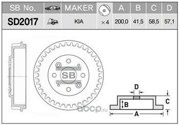 Барабан тормозной sangsin brake sd2017