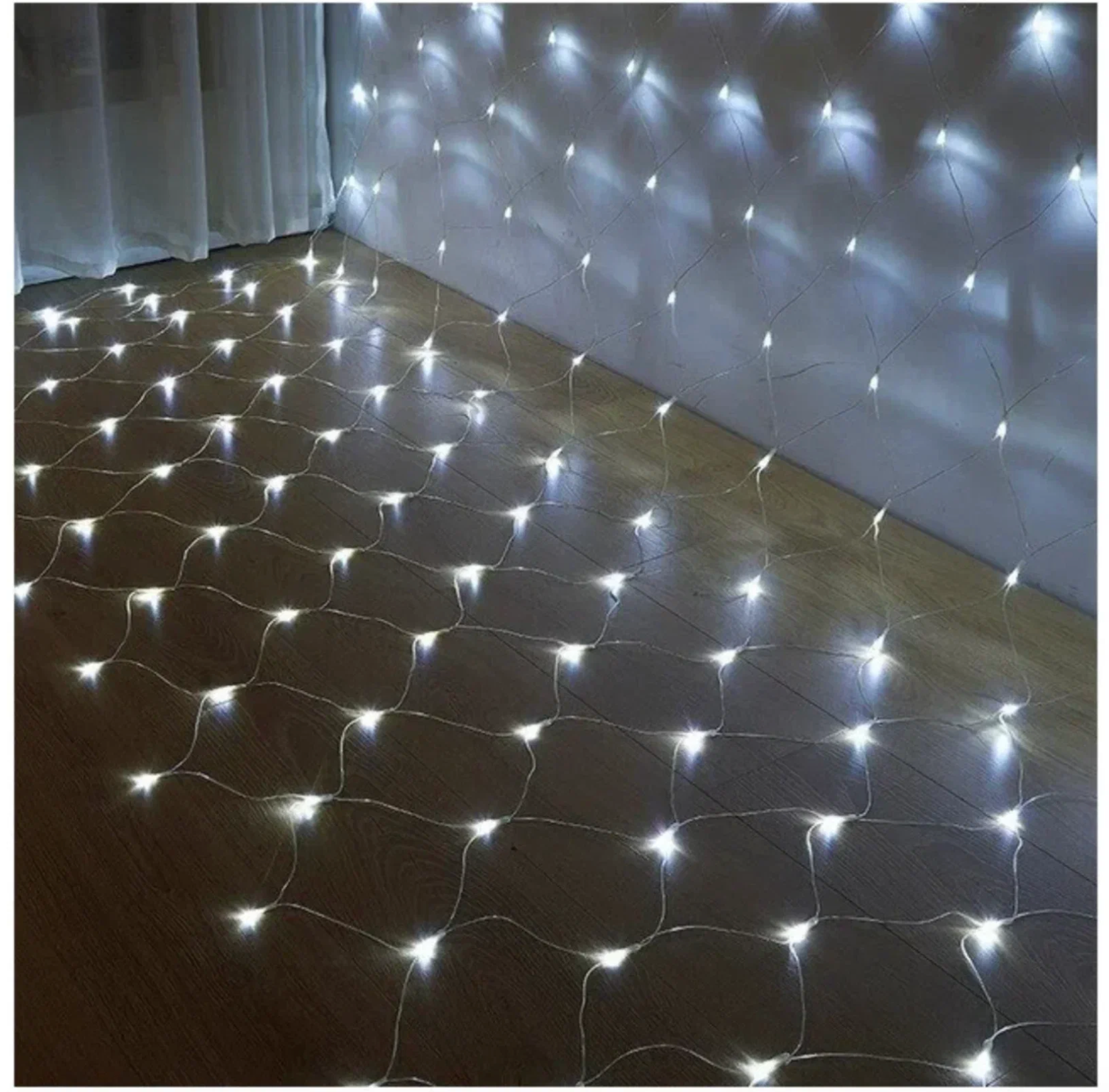 Гирлянда сетка/ Новогодняя гирлянда сетка 1.5х1.5м /Холодная