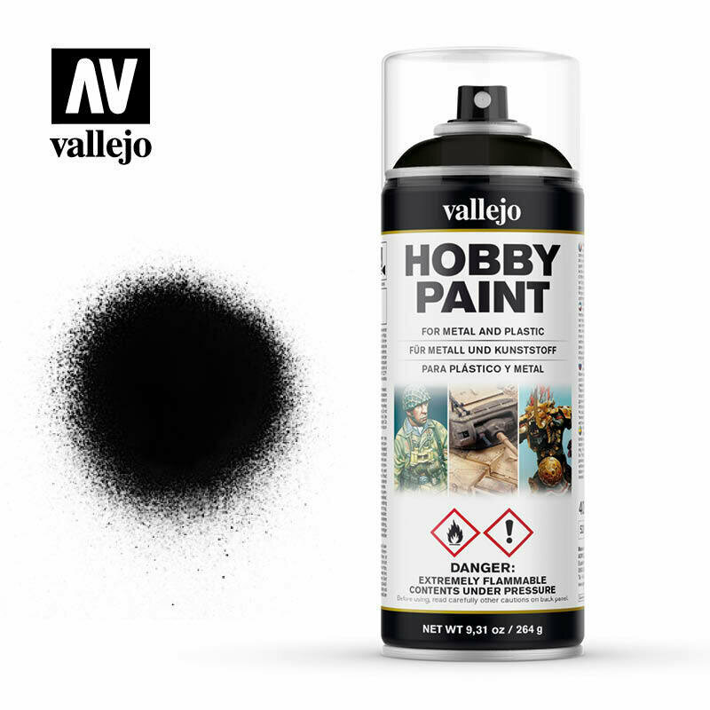 Аэрозольный базовый черный грунт Vallejo - BLACK 28.012 (400 мл)