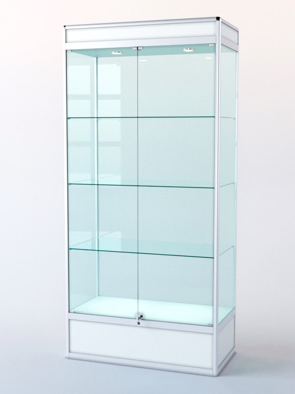 Витрина для музеев вооруженных сил "экспонат" №1-2 (задняя стенка стекло), Белый