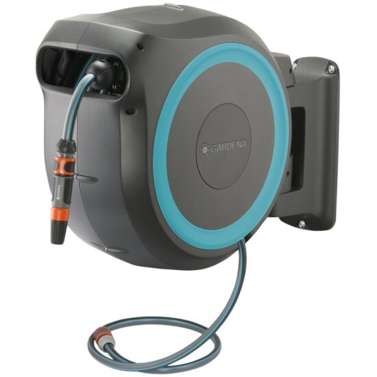 Катушка со шлангом Gardena настенная автоматическая RollUp L (голубой цвет) 18625-20.000.00