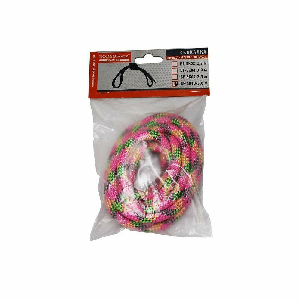 Скакалка гимнастическая Bf-sk08 радуга 3м,180гр. (розовый-зеленый-салатовый)