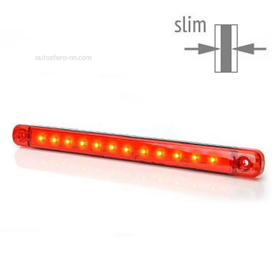 WAS 721 Фонарь габаритный Super Slim Красный 12LED