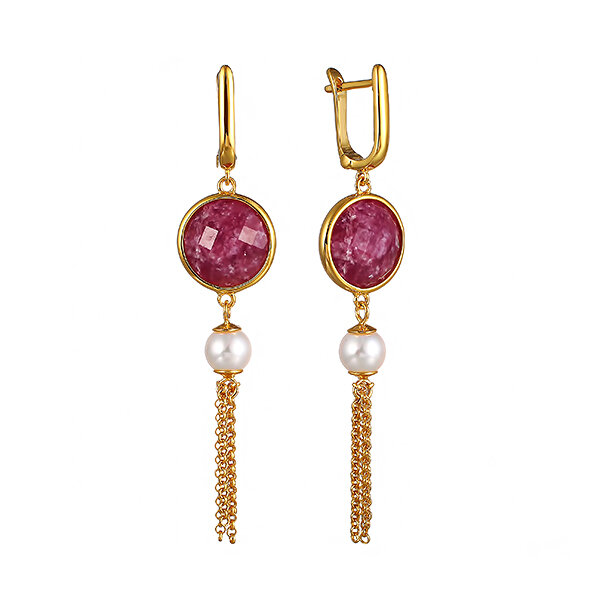 Серьги, серебро, 925 проба, аметист