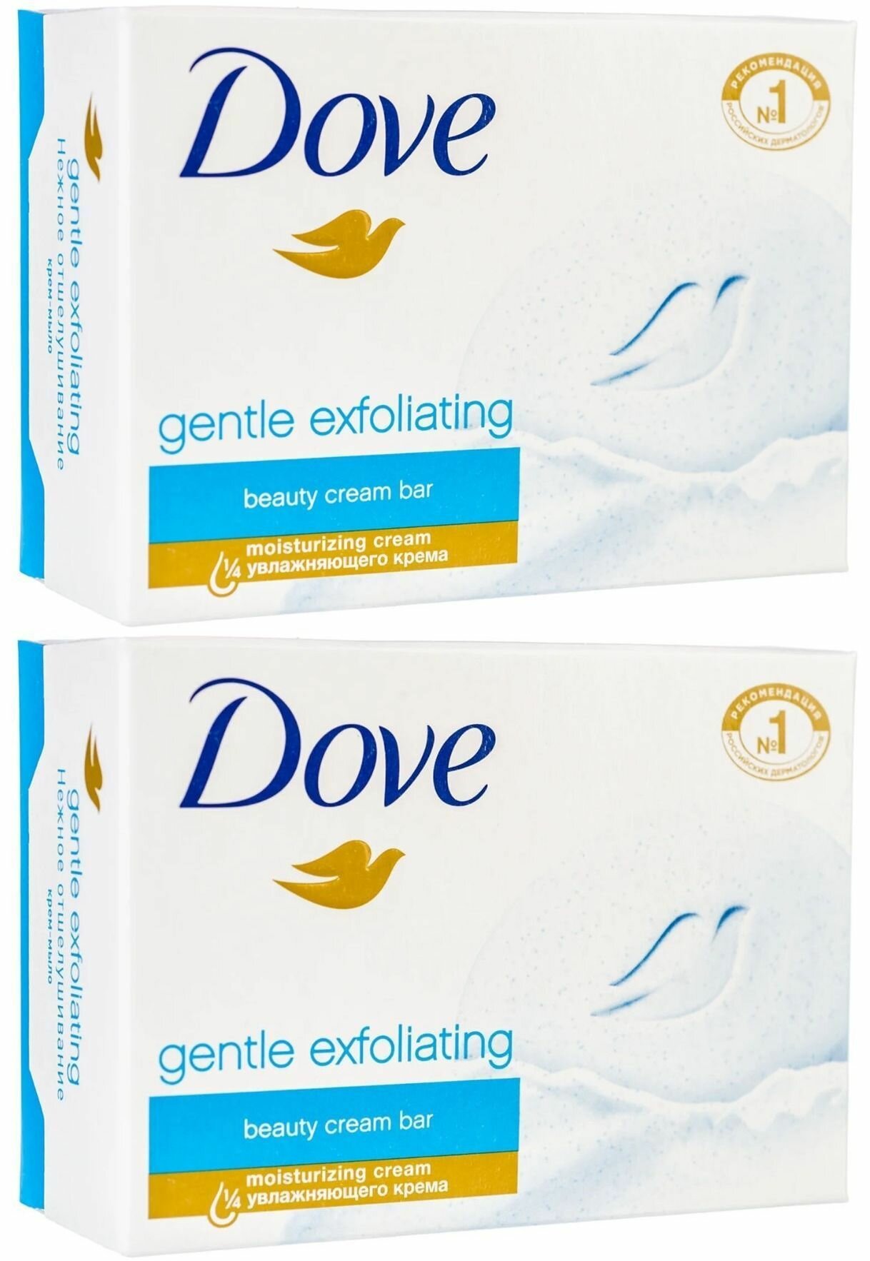 Дав Крем-мыло туалетное Exfoliacion suave, Нежное отшелушивание, бессульфатное, 135 г, 2 шт