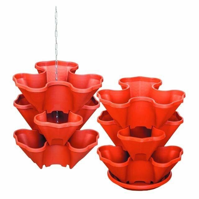 Каскад кашпо для цветов 3 яруса терракот, 1шт