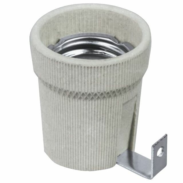 Патрон NAVIGATOR, E27, керамический, с держателем, белый