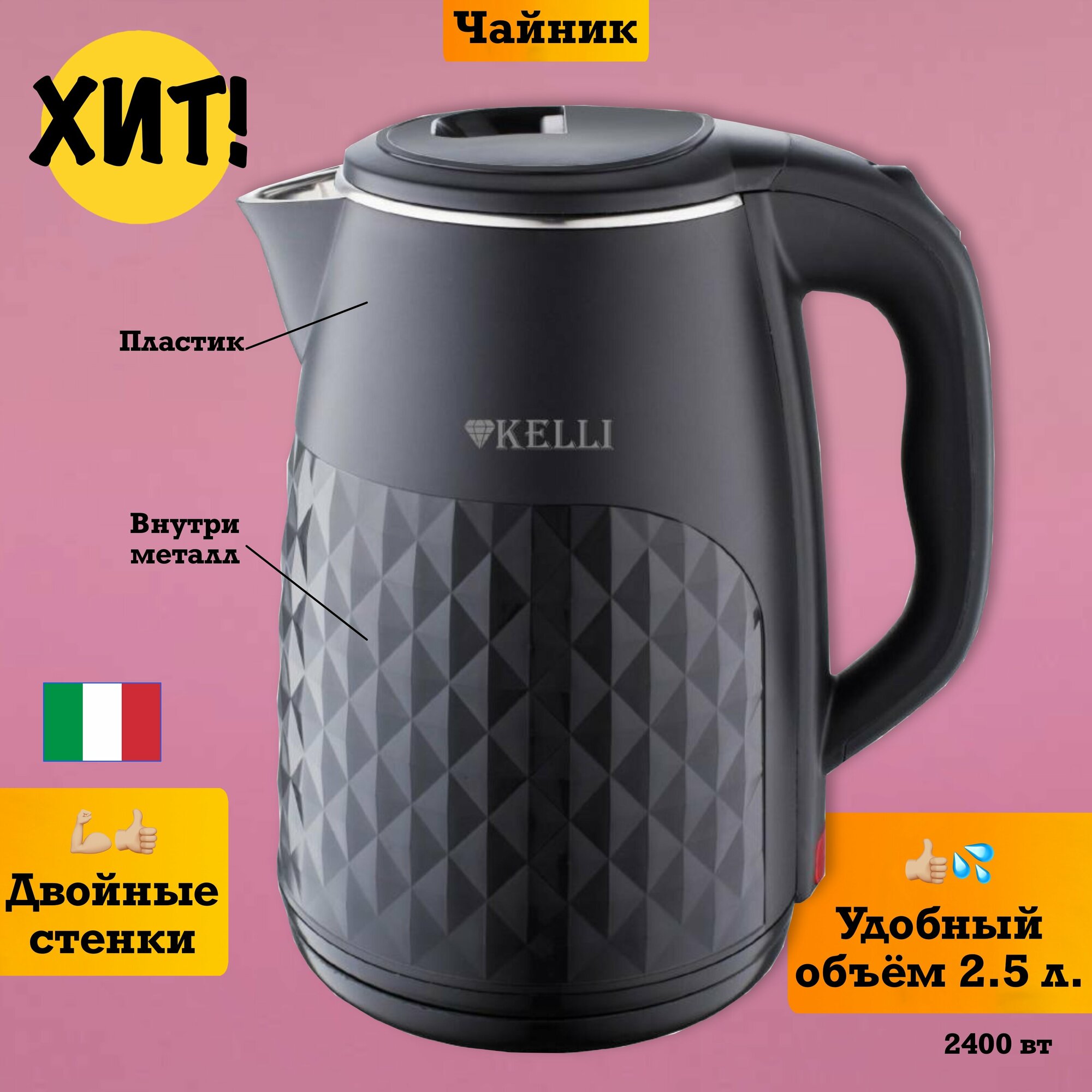 Чайник электрический электрочайник с подсветкой