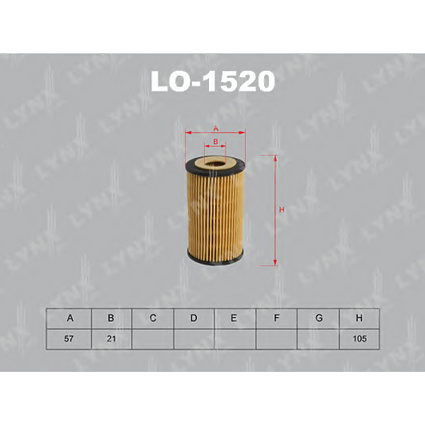 LYNXAUTO lo-1520 (0650172 / 10ECO073 / 37257) фильтр масляный Chevrolet (Шевроле) aveo 1.4 07 / cruze 1.6-1.8 09 Opel (Опель)