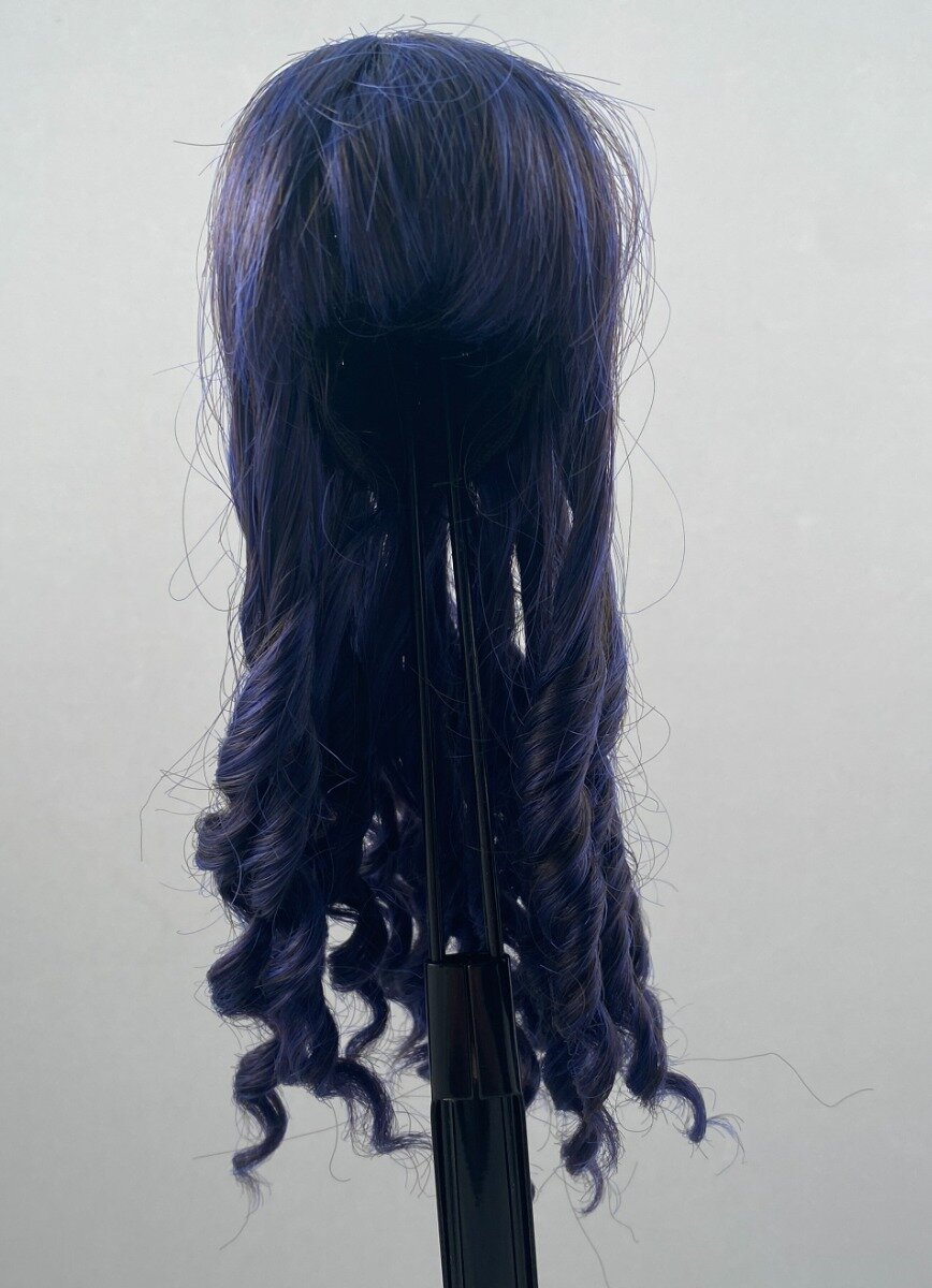 Парик для БЖД кукол DollGa Wig W117 (с длинными локонами, синий, размер 6-6,5 дюймов/15-16,5 см)