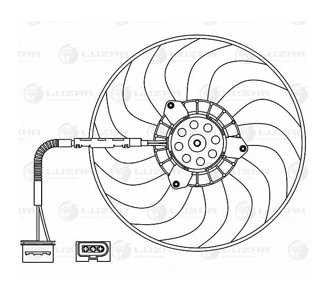 LUZAR lfac-1804 э / вентилятор кондиц. для а / м Skoda (Шкода) Octavia (Октавия) (96-) / VW Golf (Гольф) IV (96-)