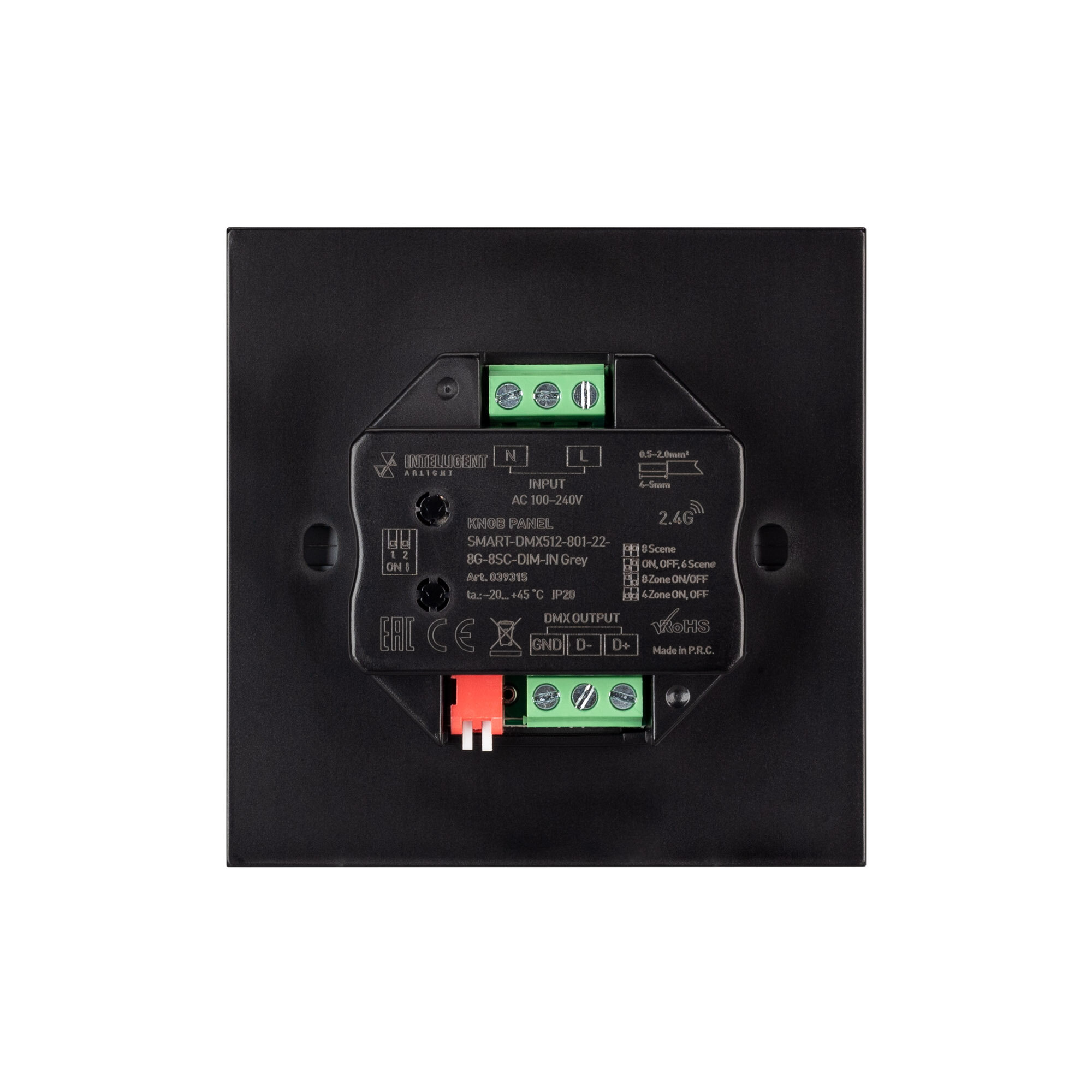 Панель управления Arlight INTELLIGENT ARLIGHT Кнопочная панель SMART-DMX512-801-22-8G-8SC-DIM-IN Grey (230V, 2.4G) (IARL, IP20 Пластик, 5 лет)