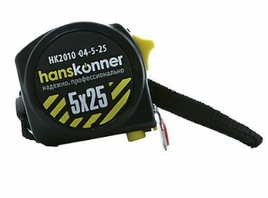 Рулетка Hanskonner HK2010-04-5-25 (5м, ширина ленты 25мм, 2 стопа, корпус компакт)