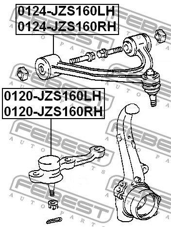 Рычаг передний верхний правый, 0124JZS160RH FEBEST 0124-JZS160RH