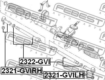 Наконечник рулевой тяги SKODA OCTAVIA II 04, 2321GVIRH FEBEST 2321-GVIRH