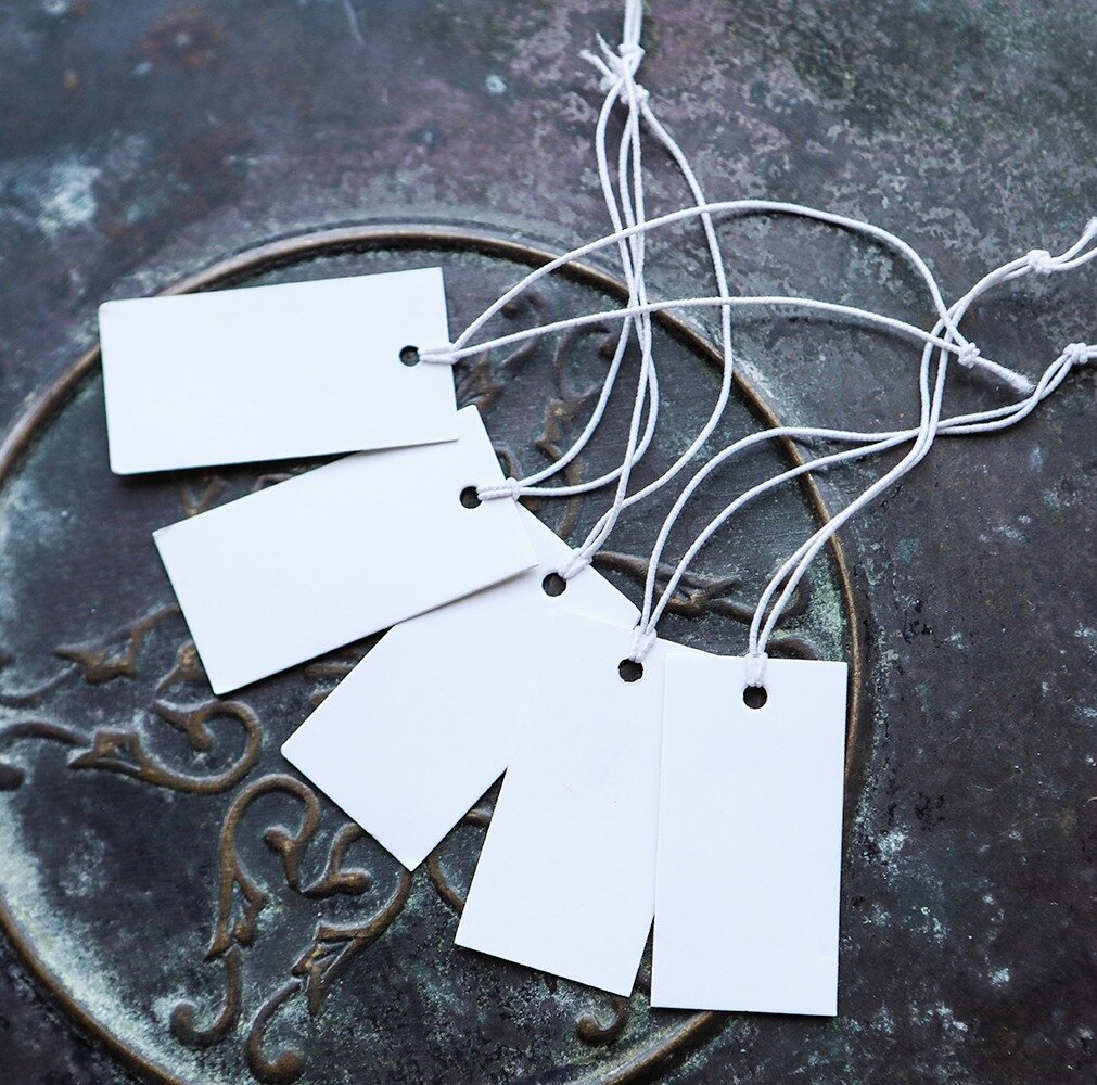 Бирка / ярлык / тэг / шильдик для рукоделия 100 шт, 35х18 мм