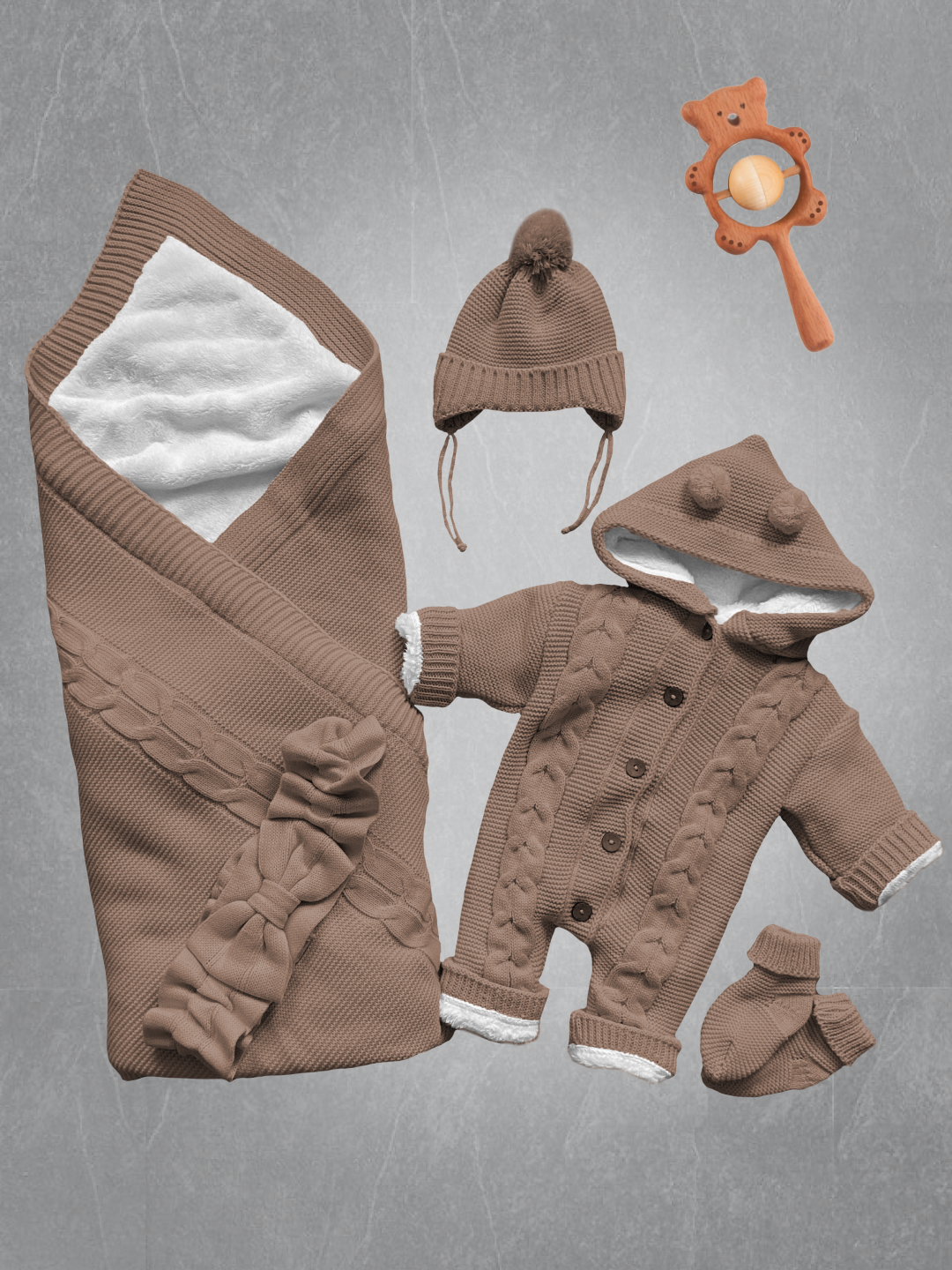 Конверт для новорожденных на выписку в роддом на прогулку коричневый