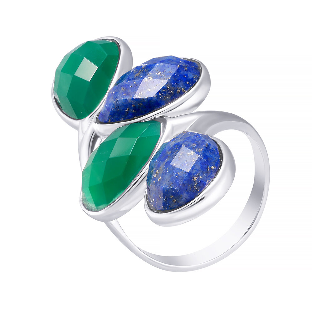 Кольцо, серебро, 925 проба, агат