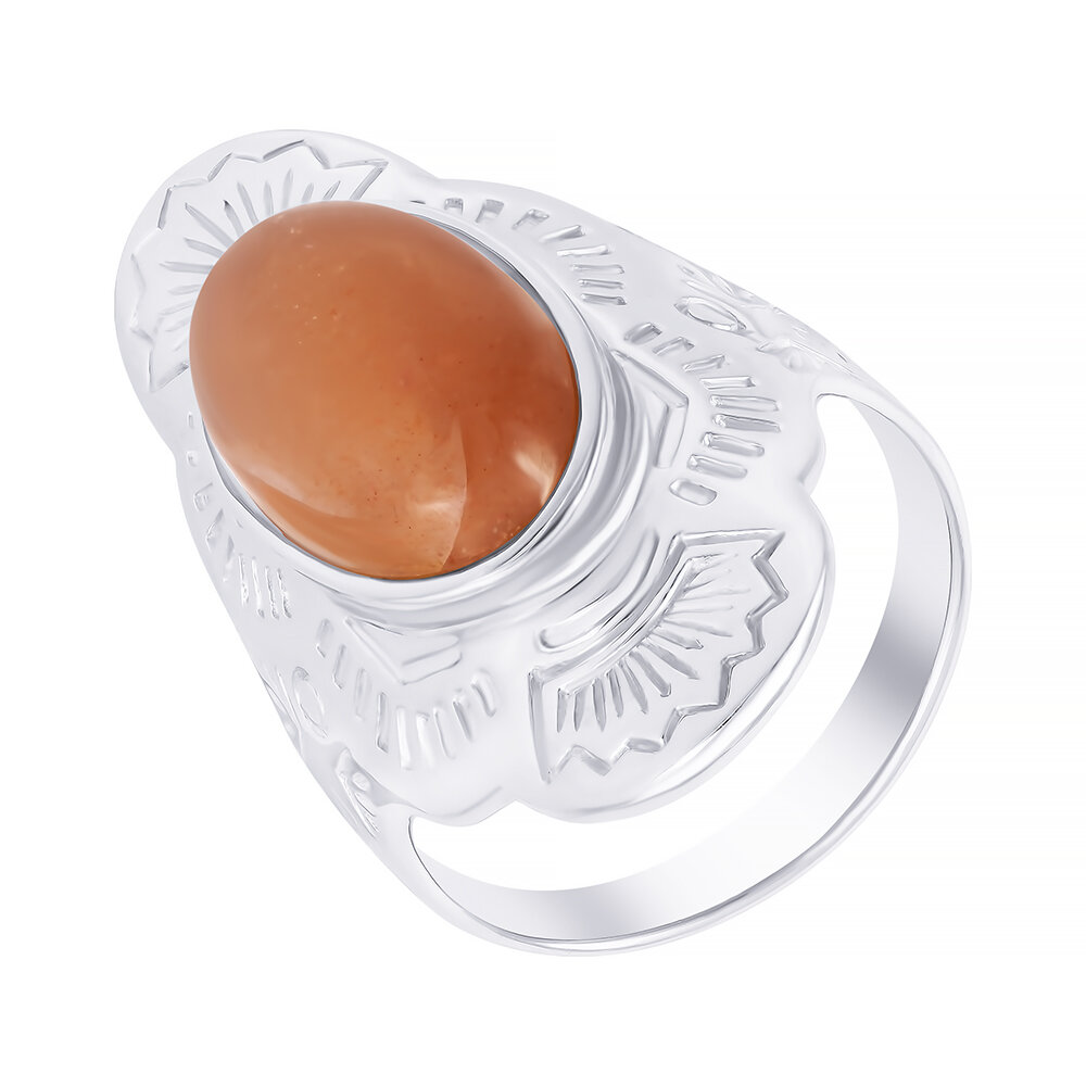 Кольцо, серебро, 925 проба, лунный камень
