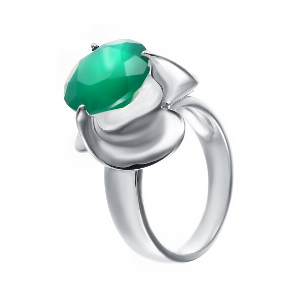 Кольцо, серебро, 925 проба, агат