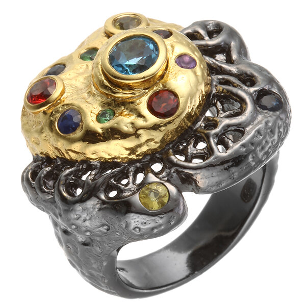 Кольцо, серебро, 925 проба, сапфир