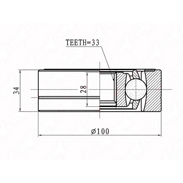 LYNXauto CI-8008 (02160 / 102810546 / 161010B) шрус внутренний подходит для Audi (Ауди) a4 1.8-2.8 95-00 / 80 2.0-2.8 92-94