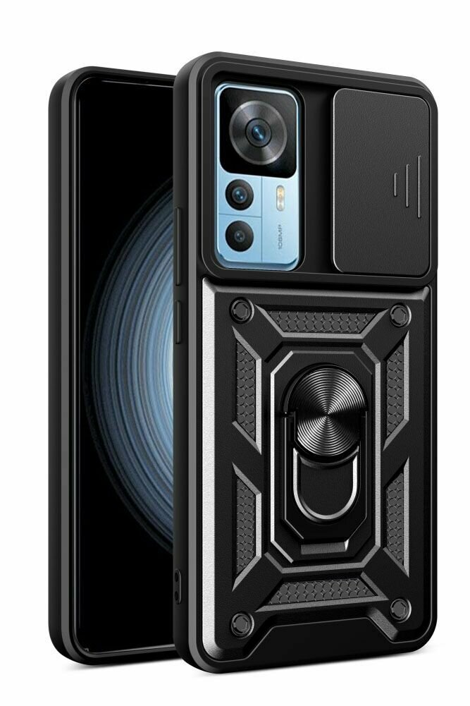 Чехол противоударный для Xiaomi 12T и 12T Pro / Сяоми 12Т и 12Т Про с защитой камеры armors (Черный)