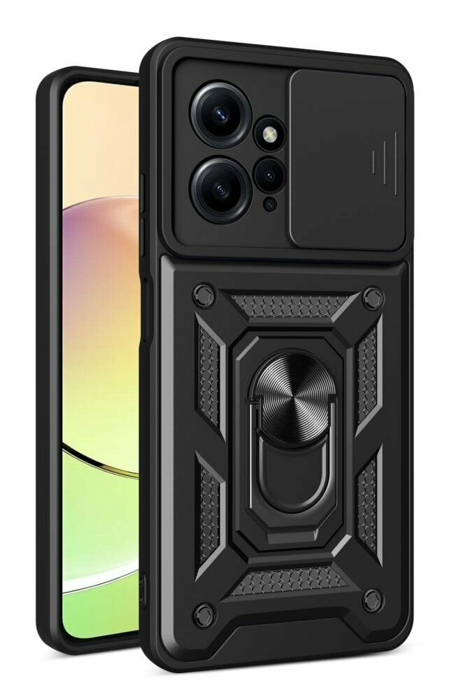 Чехол противоударный для Xiaomi Redmi Note 12 4G / Редми Нот 12 4G с защитой камеры armors (Черный)