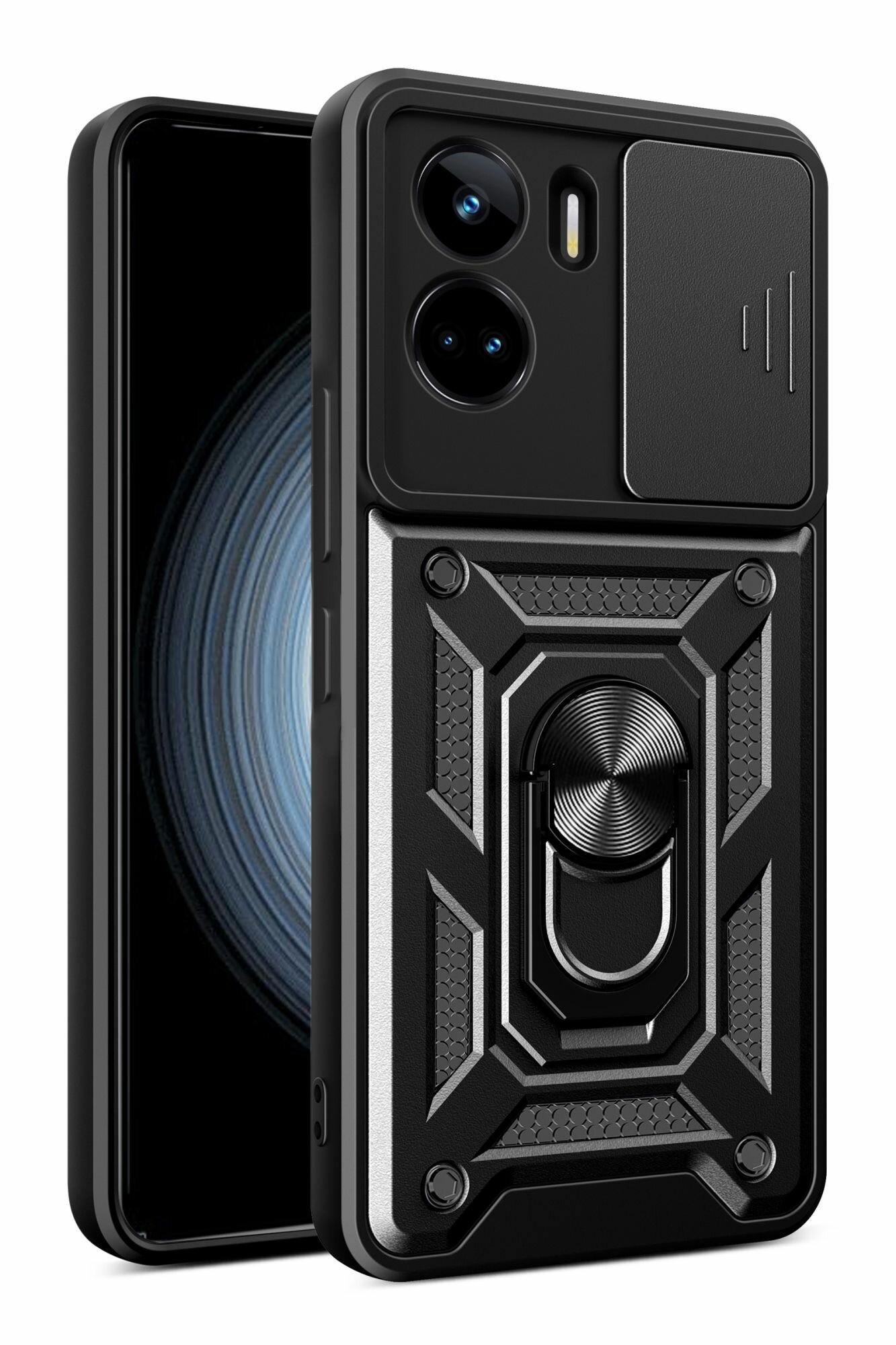 Чехол противоударный для Honor 90 Lite / Хонор 90 Лайт с защитой камеры armors (Черный)