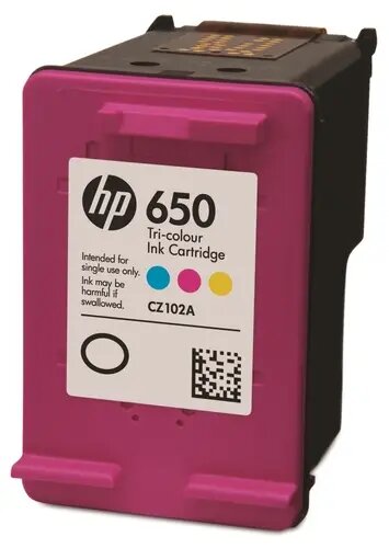 Картридж HP 650 (CZ102AE), голубой/пурпурный/желтый, оригинальный, для HP HP Deskjet Ink Advantage 2515 / 3545 4515 / 1015 / 1515 / 2545 / 2645 / 3515 / 4645