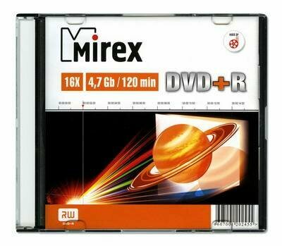 Диск DVD+R Mirex UL130013A1S, Slim Case