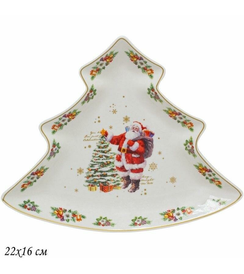 Блюдо 22х16 см новогодний 1 шт.