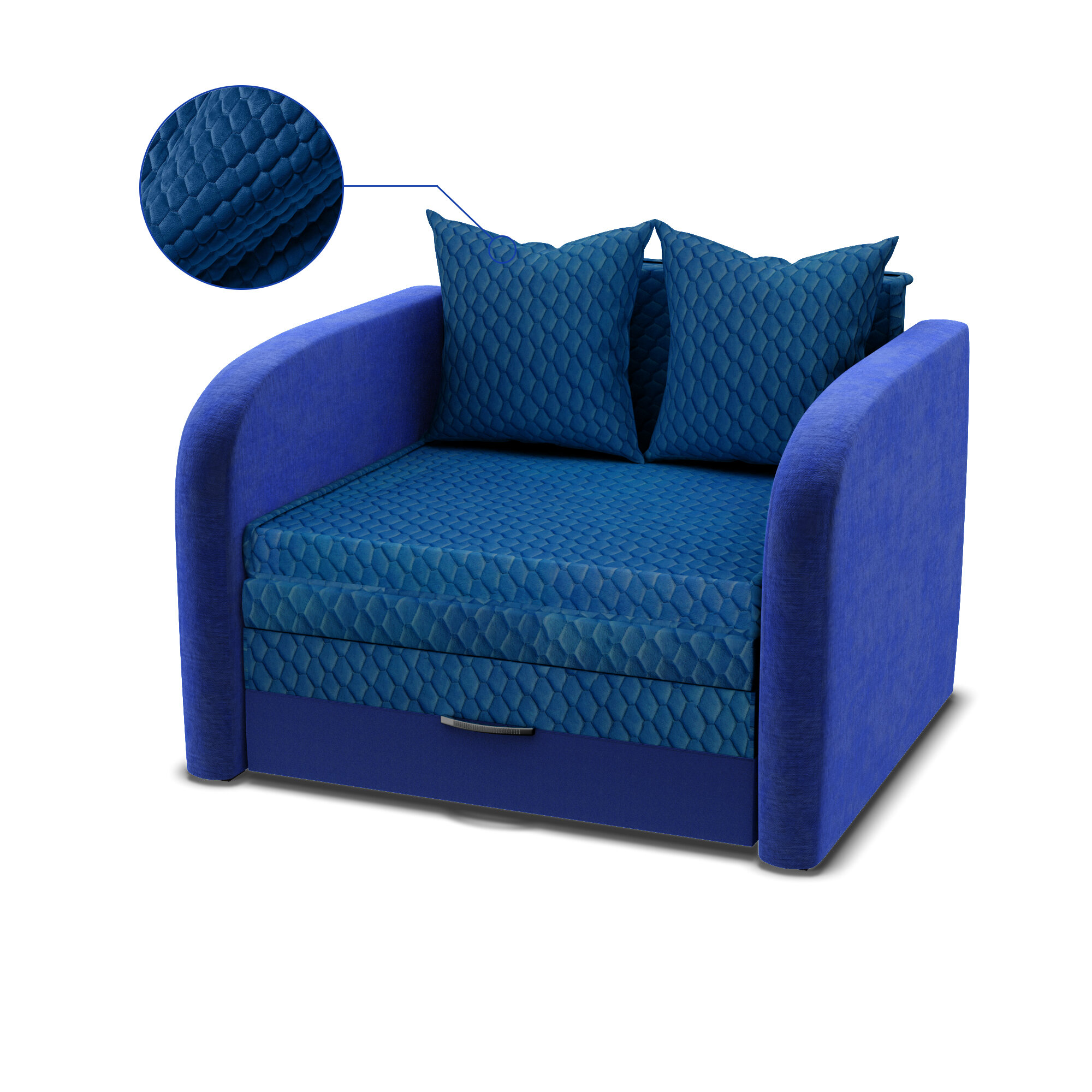 Детский диван, раскладной диван, диван-кровать с ящиком для белья Мультик LUX, антивандальный велюр, спальное 90 см