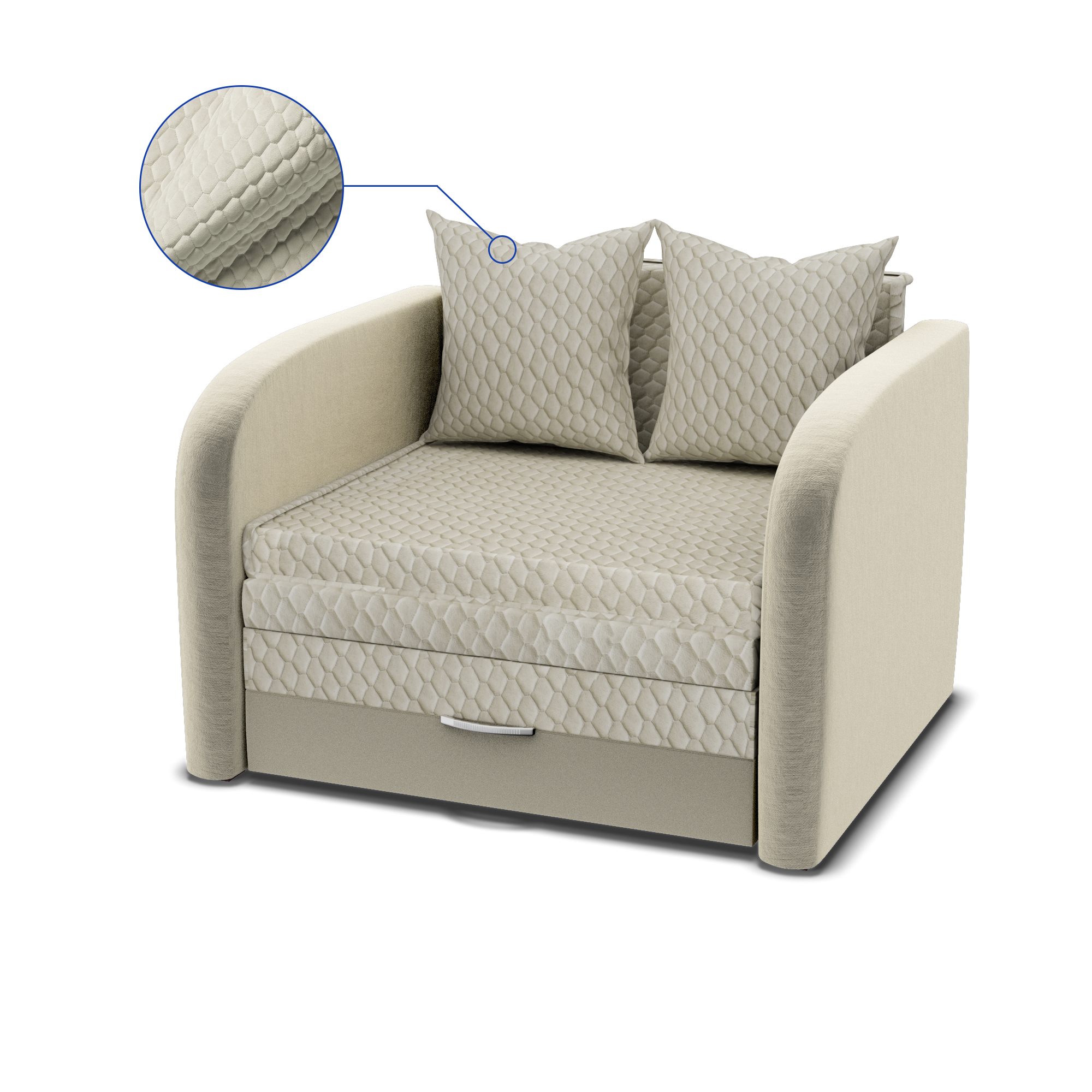 Раскладной диван Мультик серия LUX , ткань ZIZI+Diamond 602, размер В98*Ш105*Г80см.