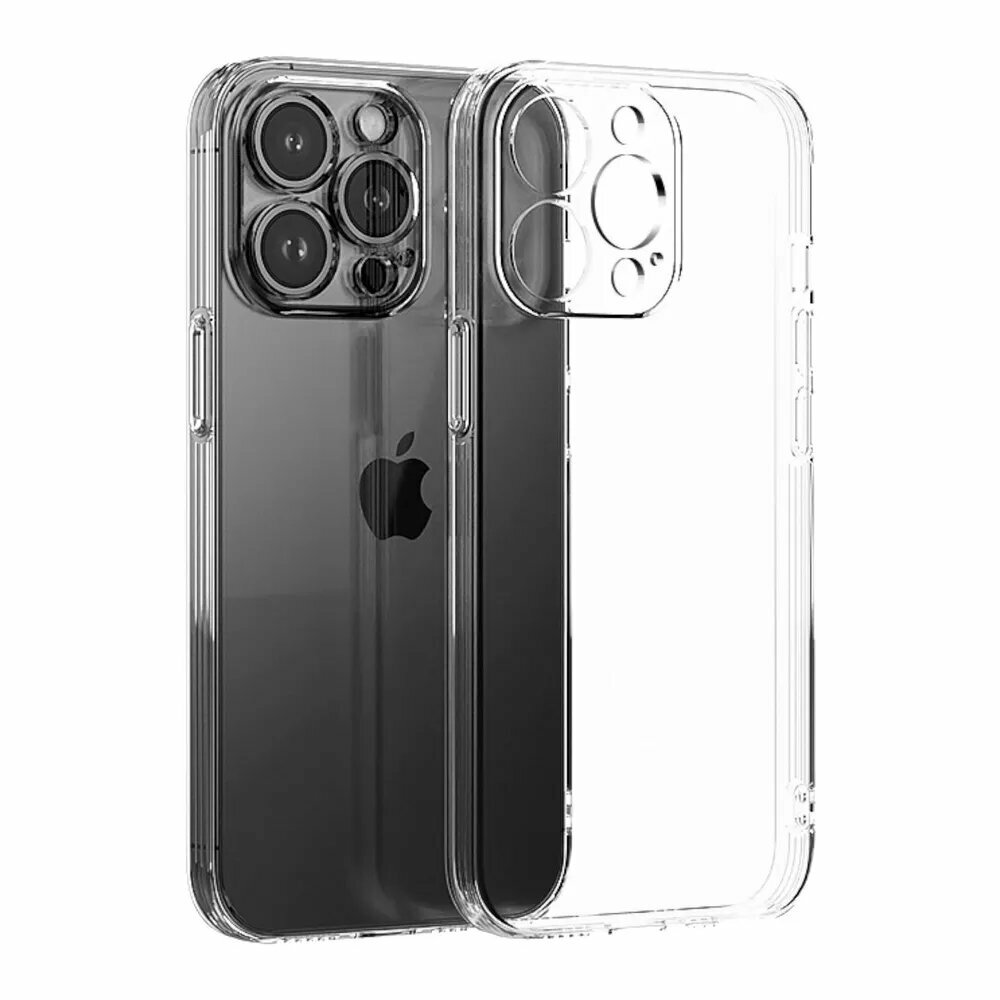 Силиконовый прозрачный чехол с защитой камеры для Iphone 15 pro max / Айфон 15 про макс