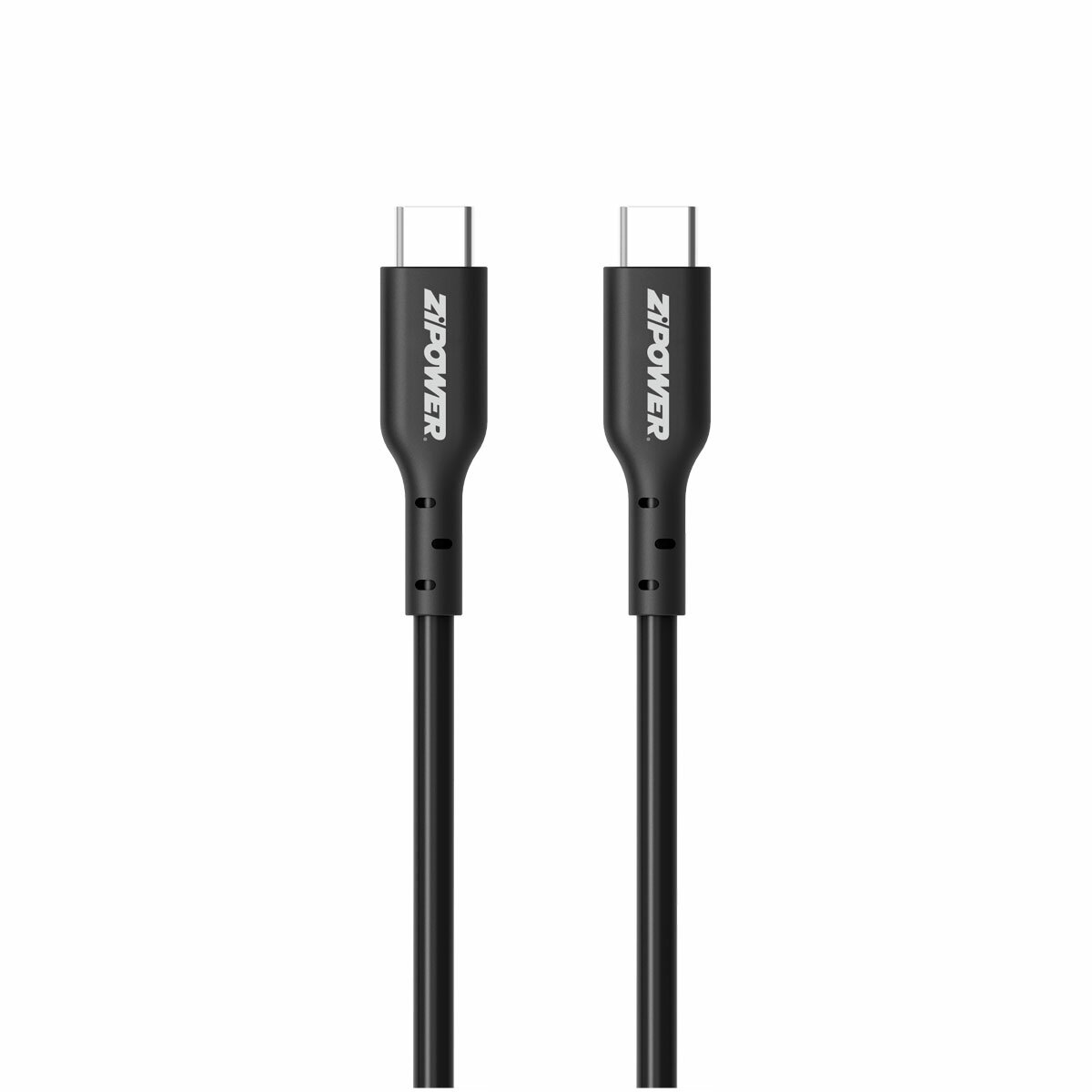 Кабель USB Type-Cx2, 3 A быстрая зарядка, 1 м, передача данных 480 Мбит/с, черный, ZIPOWER, PM6667 — фото 1