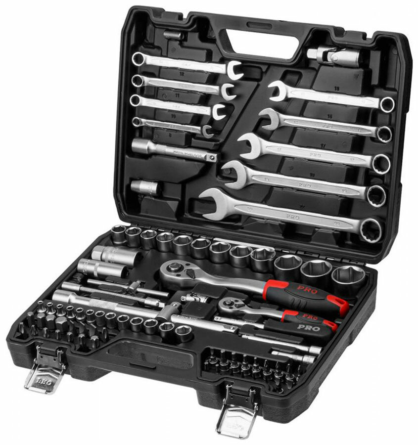 Набор головок и ключей Startul 82 предмета, 1/4, 1/2, PRO STUTTGART, 6 граней, PRO-082S