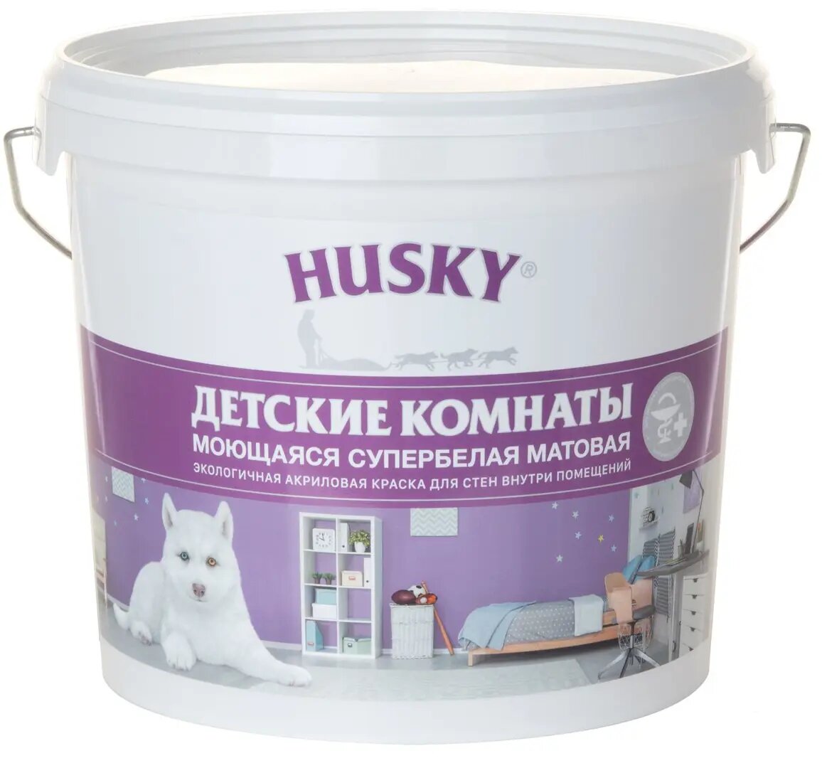 Краска для детских комнат Husky цвет белый 5 л
