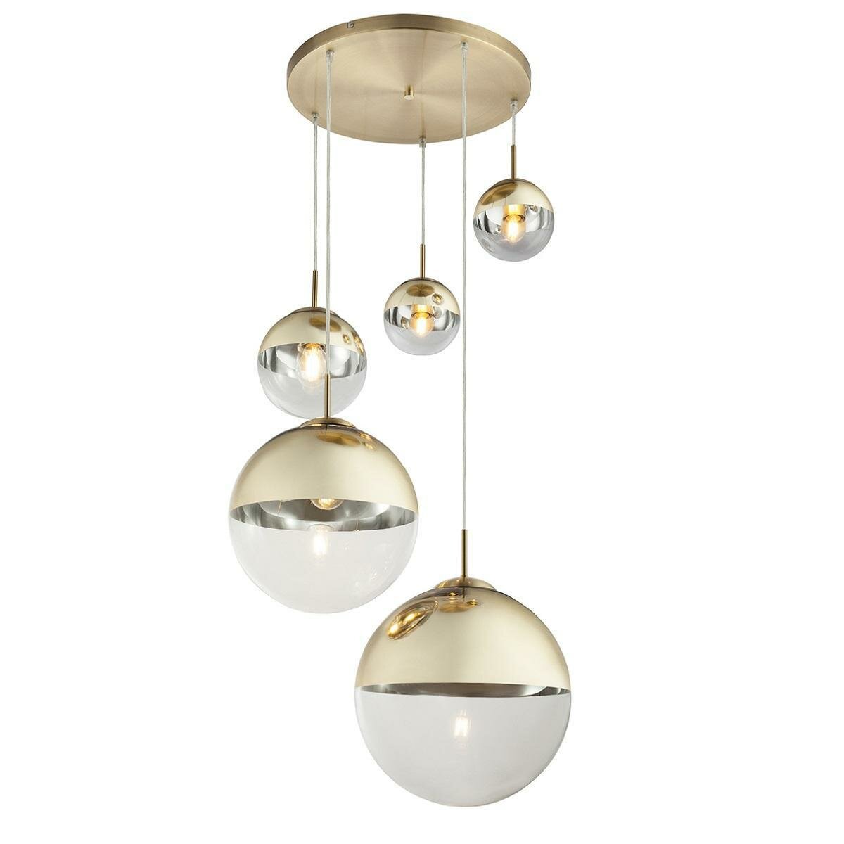 Подвесной светильник Toplight Glass TL1203H-05GD, цвет Золото/Золото, материал Металл/Стекло