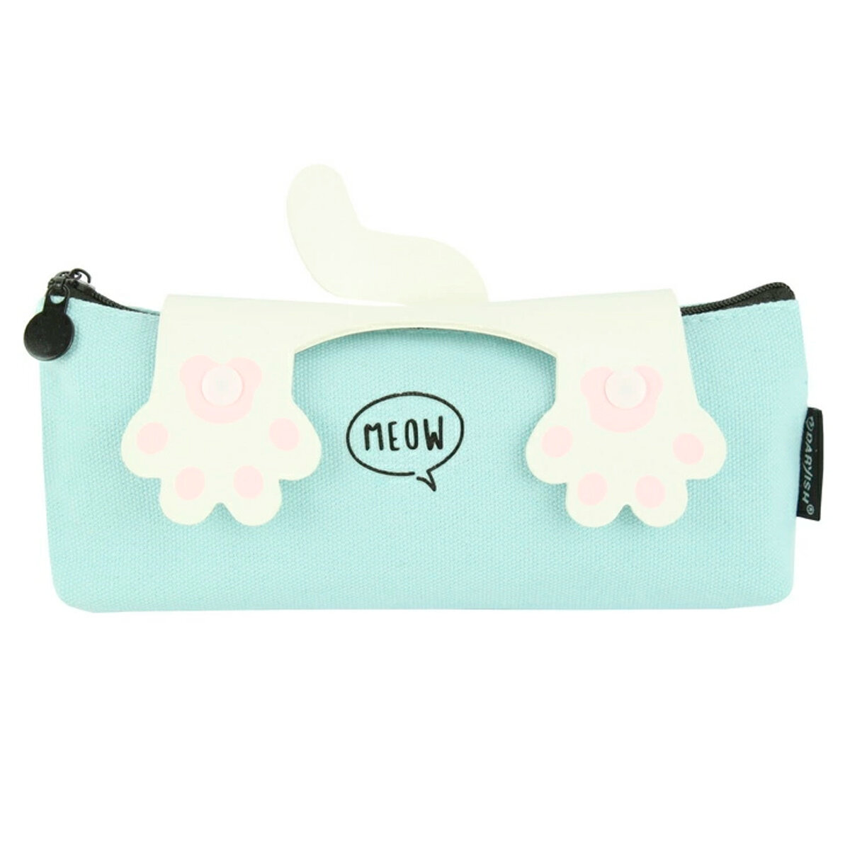 Пенал школьный тубус 'Мяу', мягкий, на молнии, 20,6х4,5х4,5 см, Darvish (1 голубой)