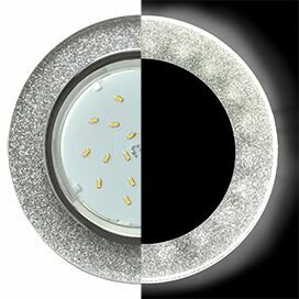 Ecola GX53 H4 LD5310 Glass Стекло Круг с подсветкой хром - серебряный блеск 38x126 (к+)