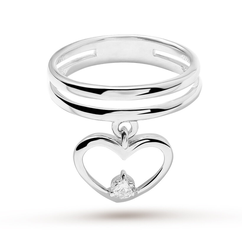 Кольцо, серебро, 925 проба, родирование, фианит