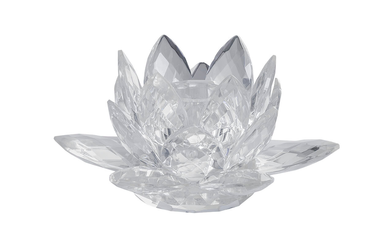 Подсвечник хрустальный "Лотос" золотистый Garda Decor X110279