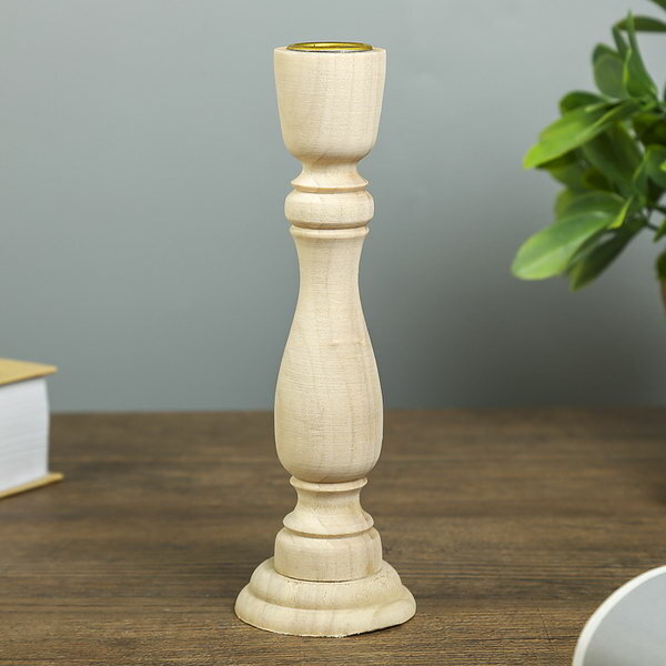 Подсвечник дерево под роспись "Талия" 17.5х5.5х5.5 см, тематика праздника: универсальная тематика