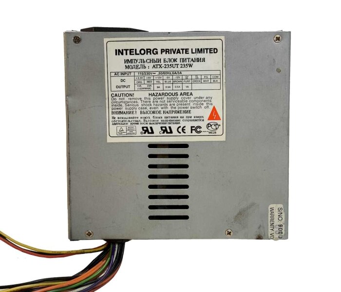 Блок питания 235W INTELORG ATX-235UT 20Pin
